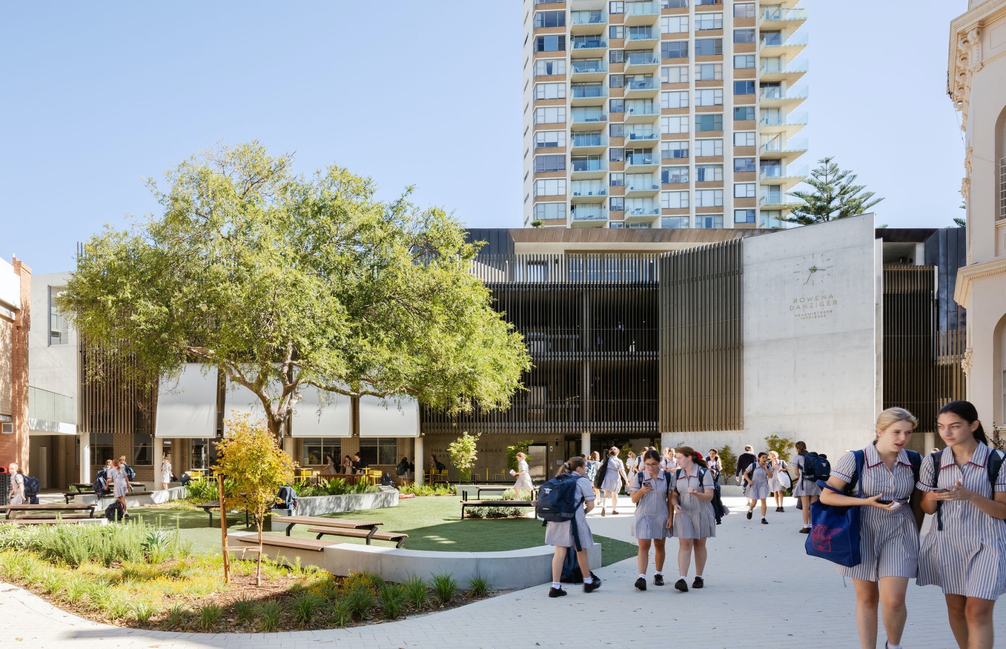 The elaborate landscape blends contemporary art architecture with the ...