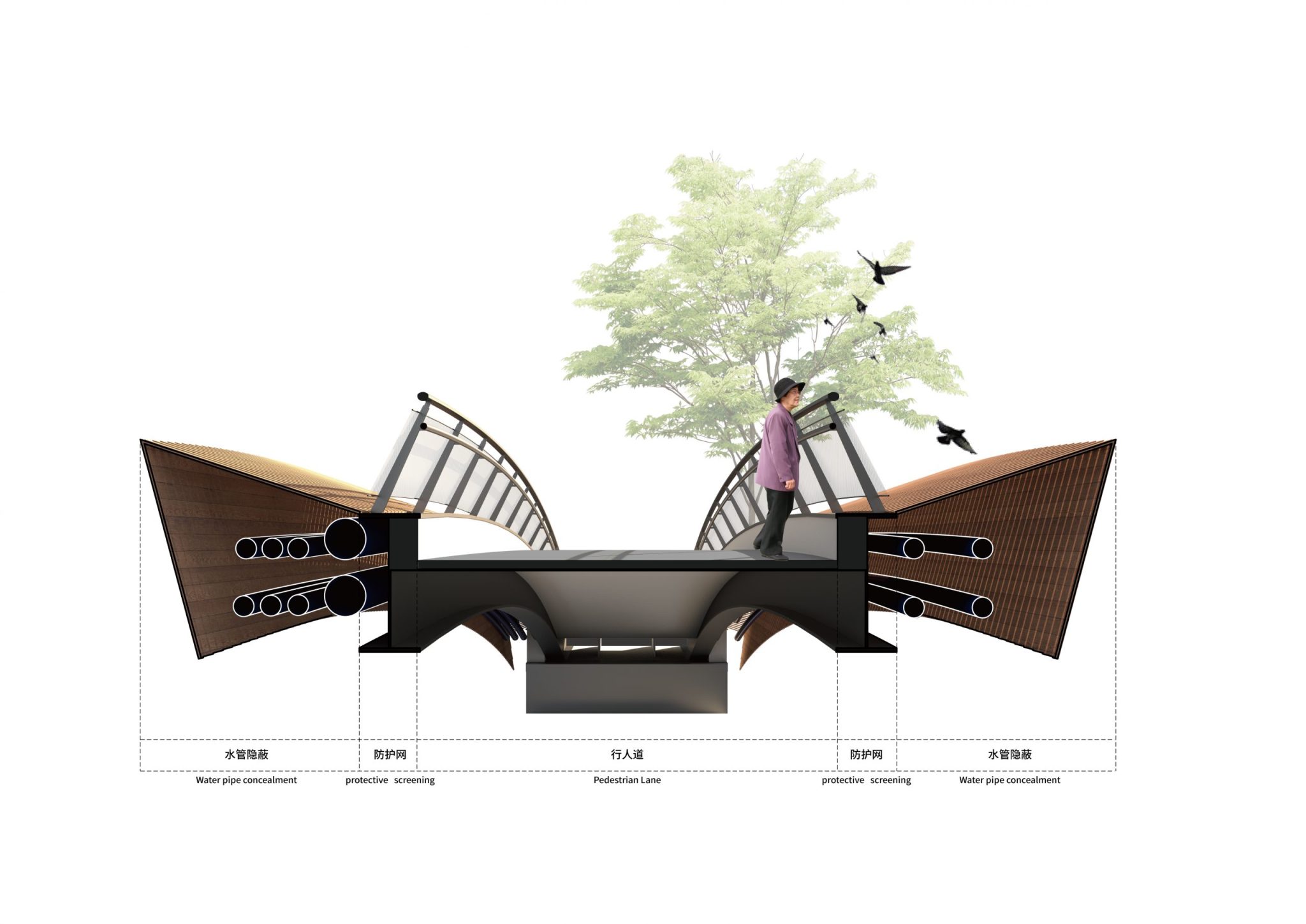 New Jiangwan Neighborhood Center Convenient Bridge by L&M – mooool