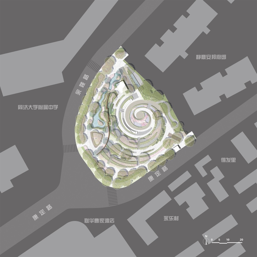 鹦鹉螺曲线：上海曹家渡花园口袋公园更新设计 / VIA维亚景观 – mooool木藕设计网