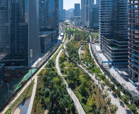 中央商务区里的生态绿洲：济南绸带公园 / SOM – mooool木藕设计网