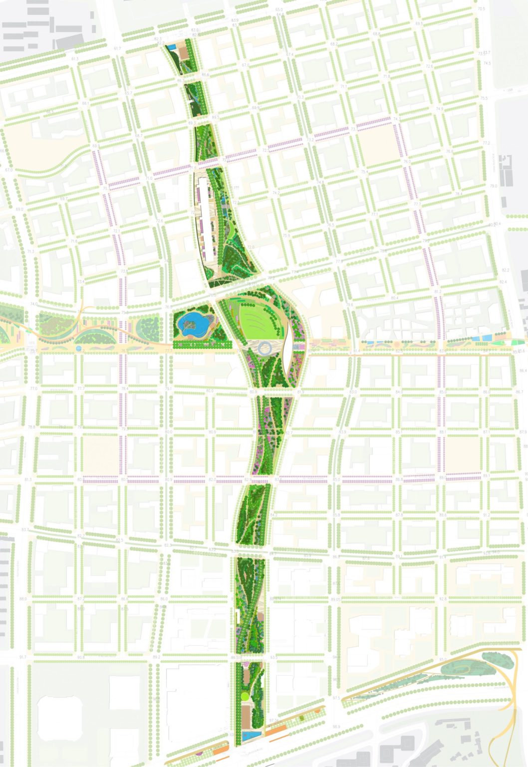 中央商务区里的生态绿洲：济南绸带公园 / SOM – mooool木藕设计网