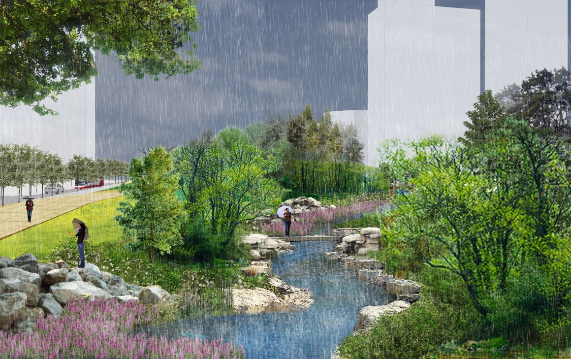 中央商务区里的生态绿洲：济南绸带公园 / SOM – mooool木藕设计网