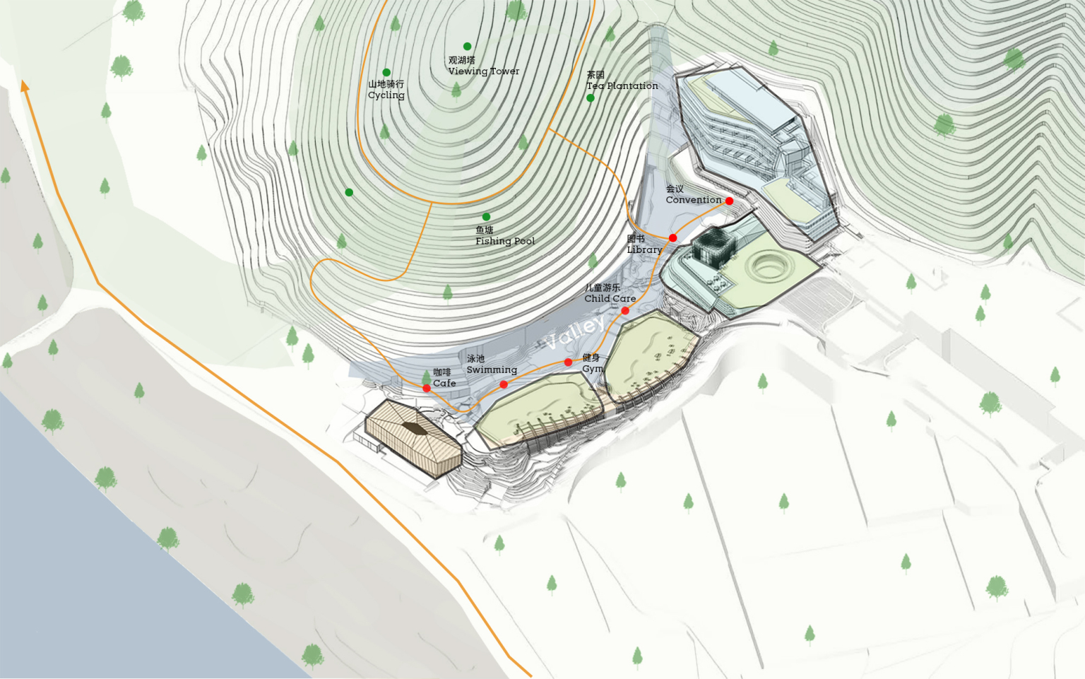 湘湖自由庄园：在30米高差间顺势生长 / goa大象设计 – mooool木藕设计网